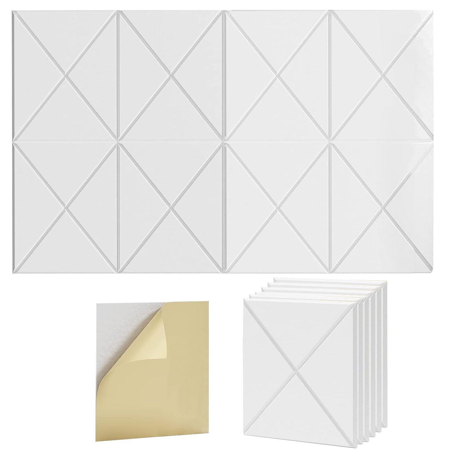 12 in. x 12 in. x 0.4 in. Polyester Square &Triangle Acoustic Panels W ...